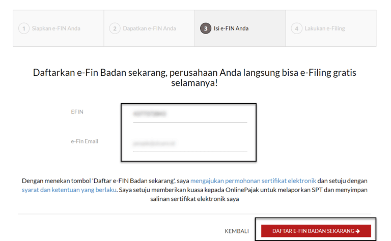 Cara Membuat Formulir EFIN Pajak secara Online
